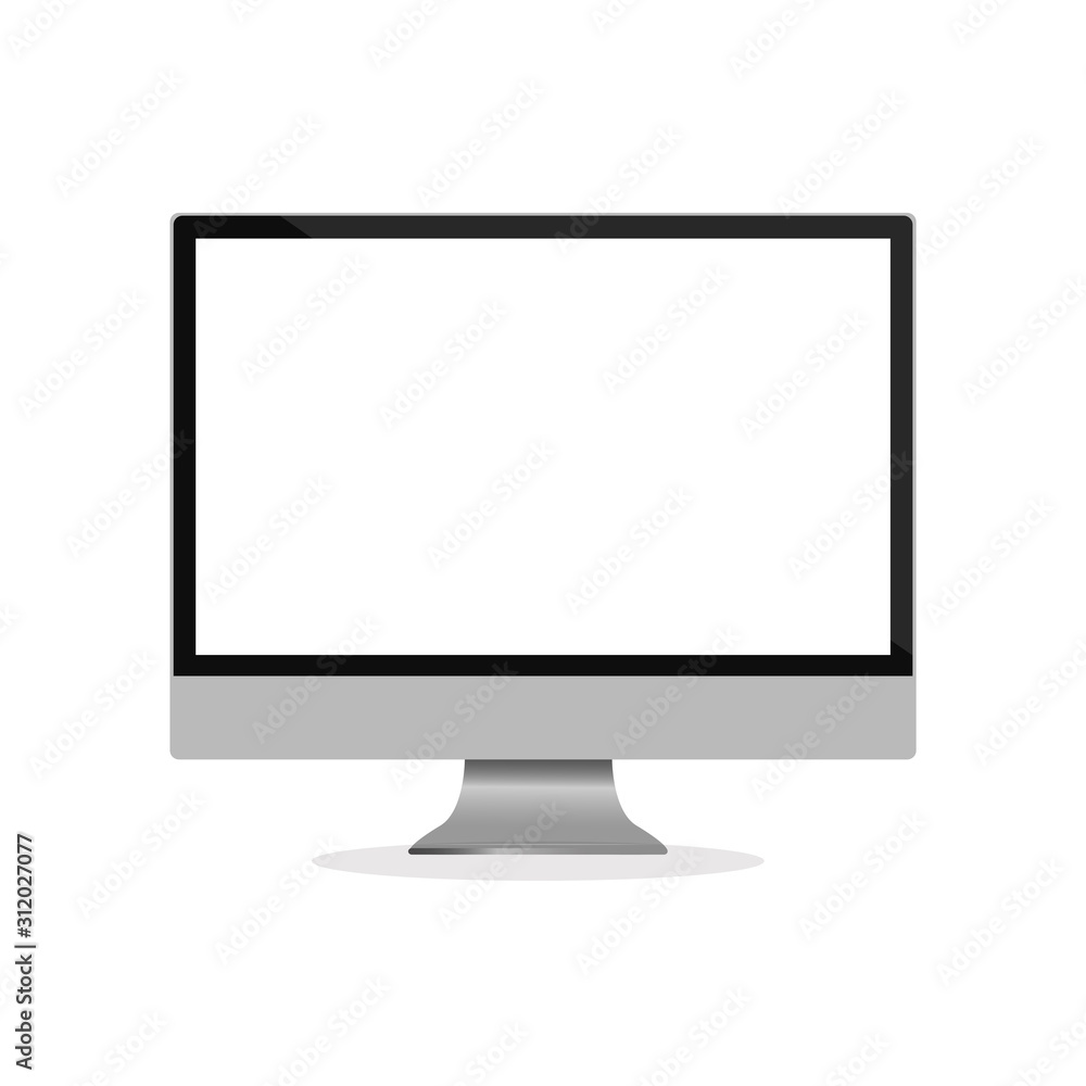 Black computer illustration on a white background vector Stock Vector ...