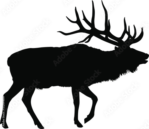 A vector silhouette of a large bull elk bugling. Stock Vector | Adobe Stock