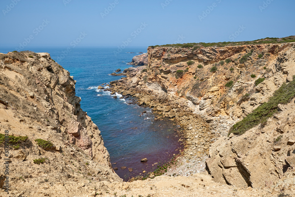 Portugal. Lagos. West coast of the Atlantic. Cape at the mouth of the ...