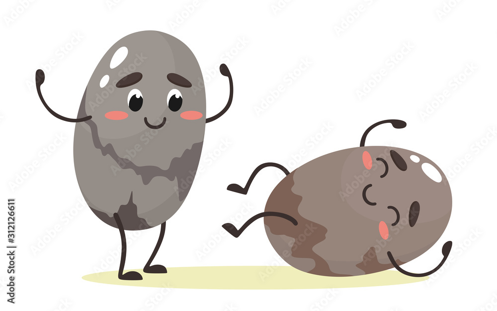 Cartoon and funny chia seeds. Vector characters in cartoon flat style ...