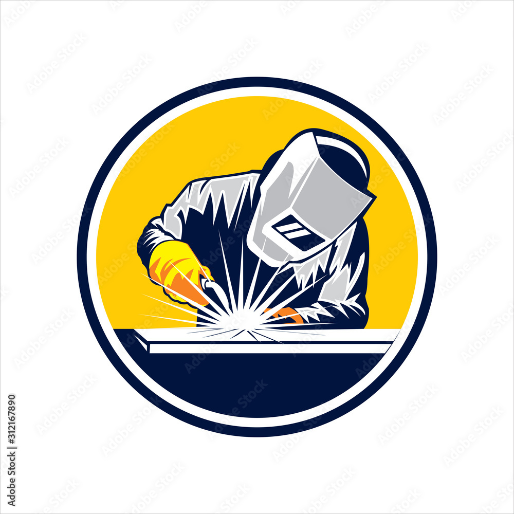 Welder logo Stock Vector | Adobe Stock