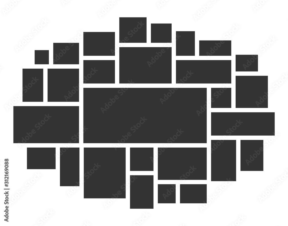 Photo collage composition template for interior design. 28 parts frame ...