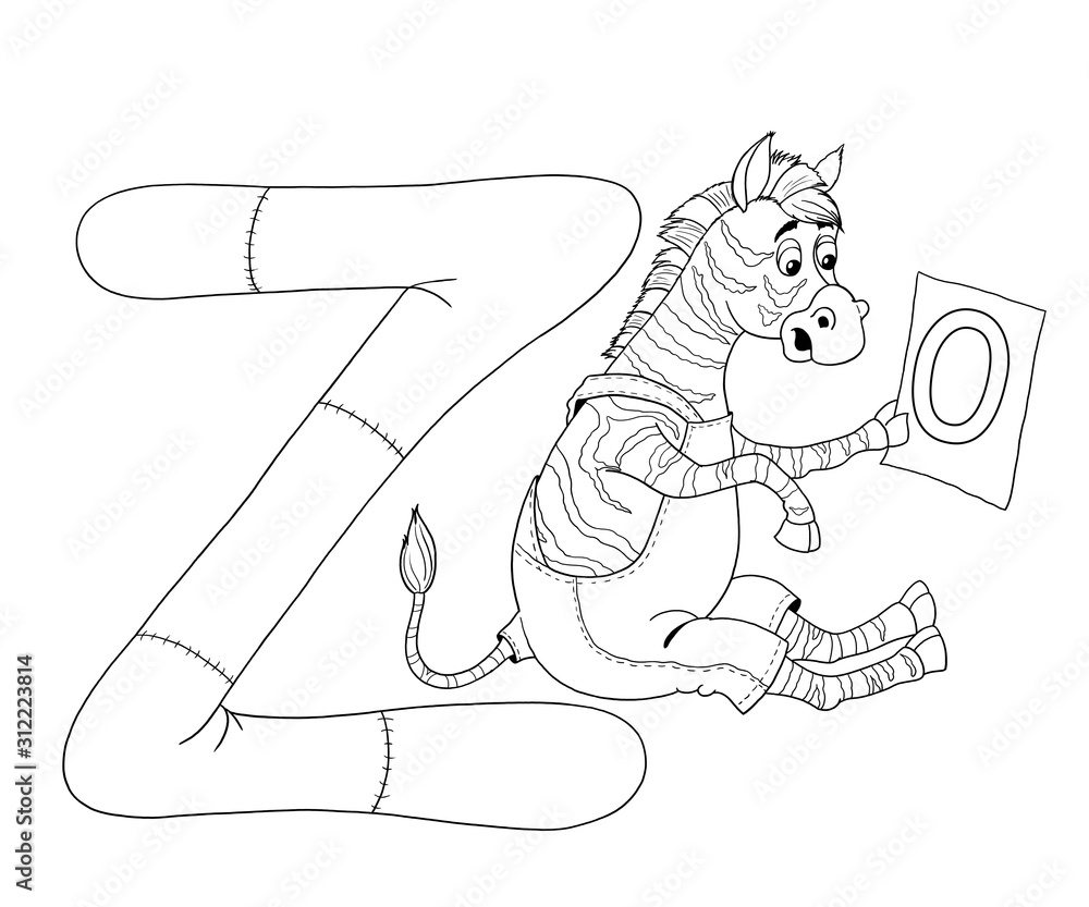 Ilustración de Stock English alphabet. ABC. Capital letter Z. Zebra ...