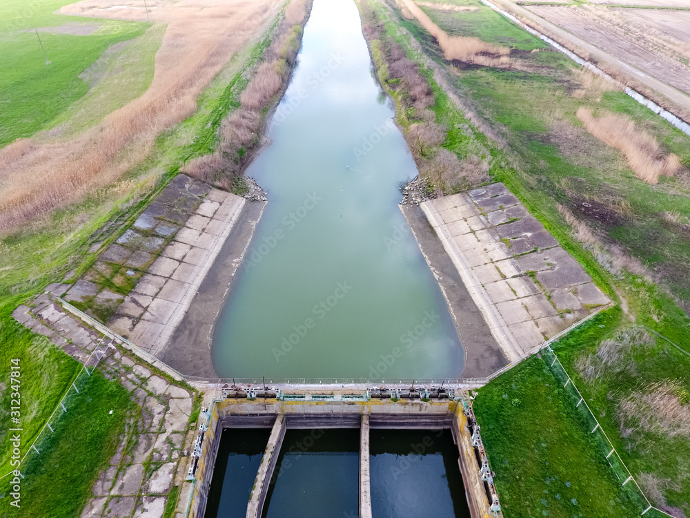 Water pumping station of irrigation system of rice fields. View Stock ...