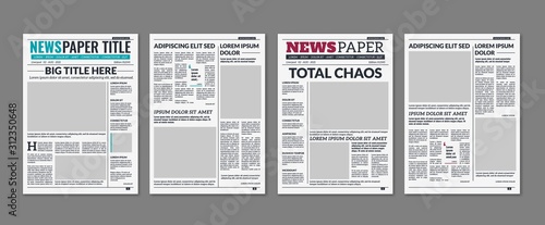 Newspaper column. Printed sheet of news paper with article text and ...