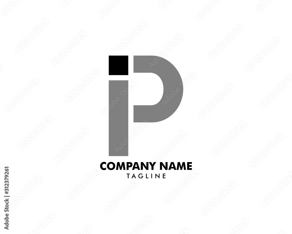 Initial Letter IP Logo Template Design Stock Vector | Adobe Stock