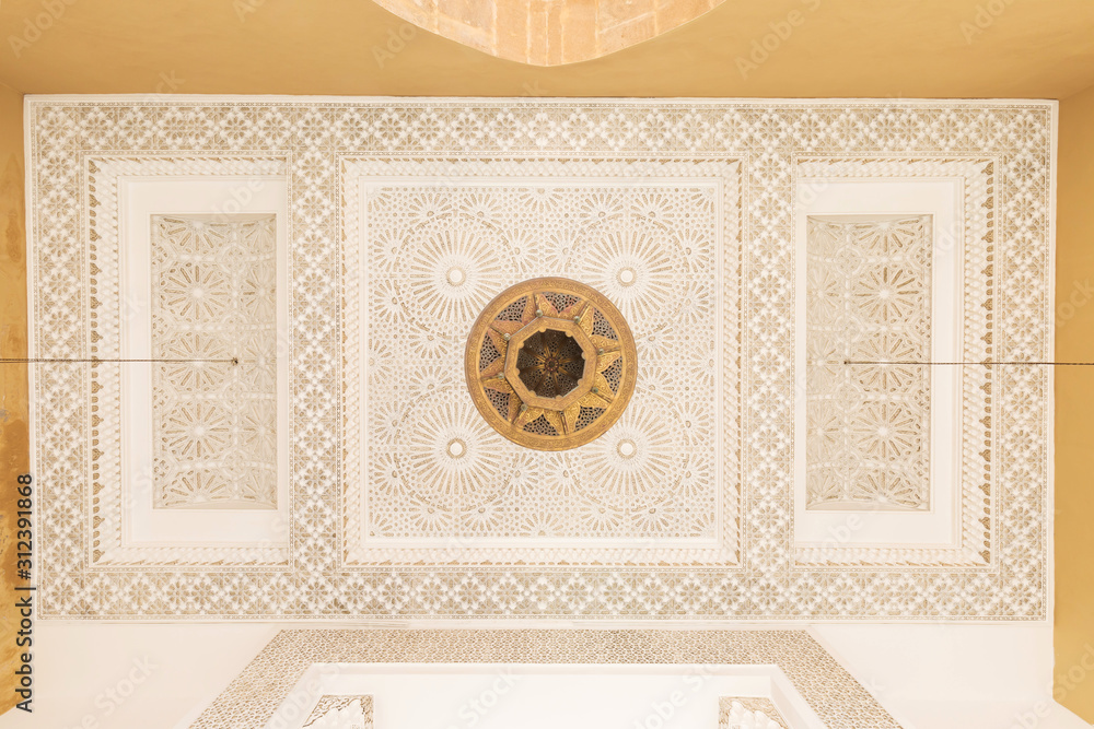 Traditional and typical moroccan architectural details. Mosque in ...