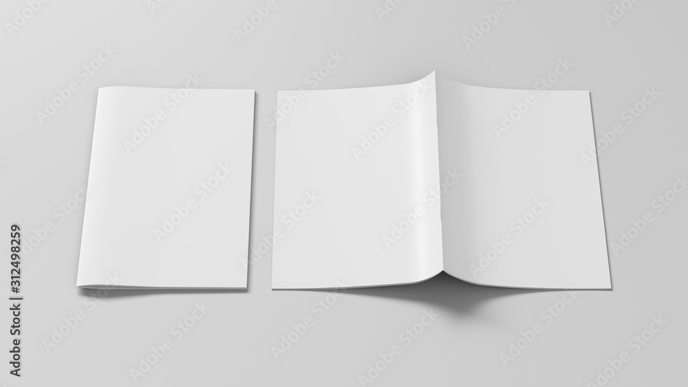 Blank brochure or booklet cover mock up on white. Closed one brochure ...