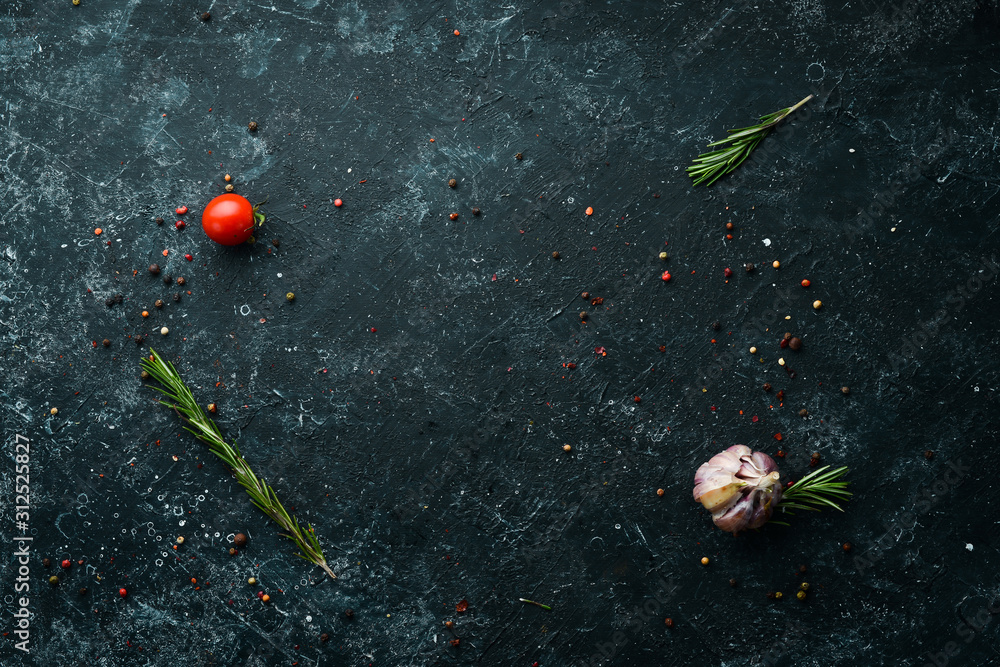 Cooking banner. Spices and ingredients. Stock Photo | Adobe Stock