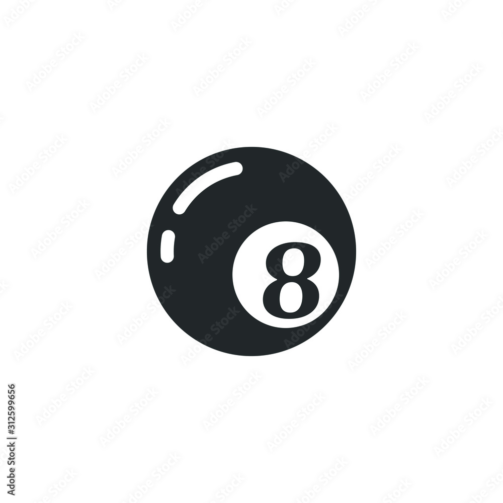 Eight Ball Billiards icon template color editable. Pool Eight Ball ...