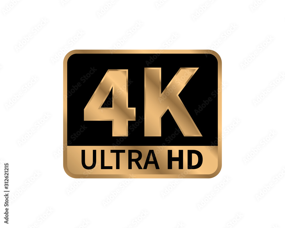 4K Ultra HD sign. Vector illustration. on white background Stock Vector ...