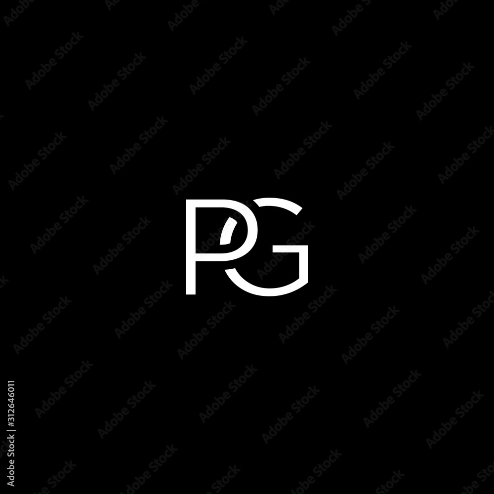 Creative unique minimal PG initial based letter icon logo Stock Vector ...