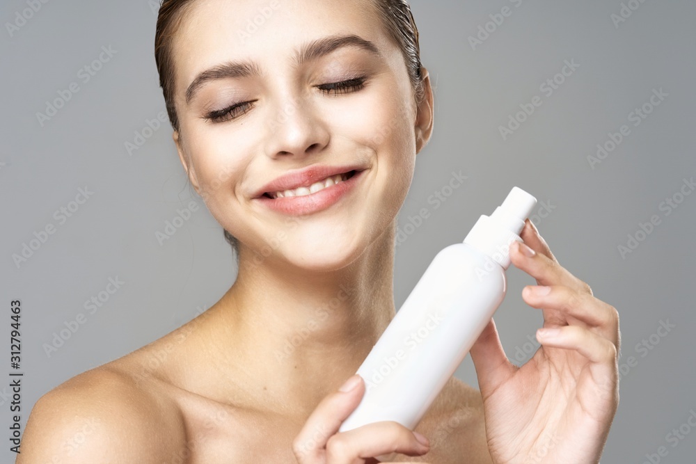 beautiful woman bare shoulders clean skin Stock Photo | Adobe Stock