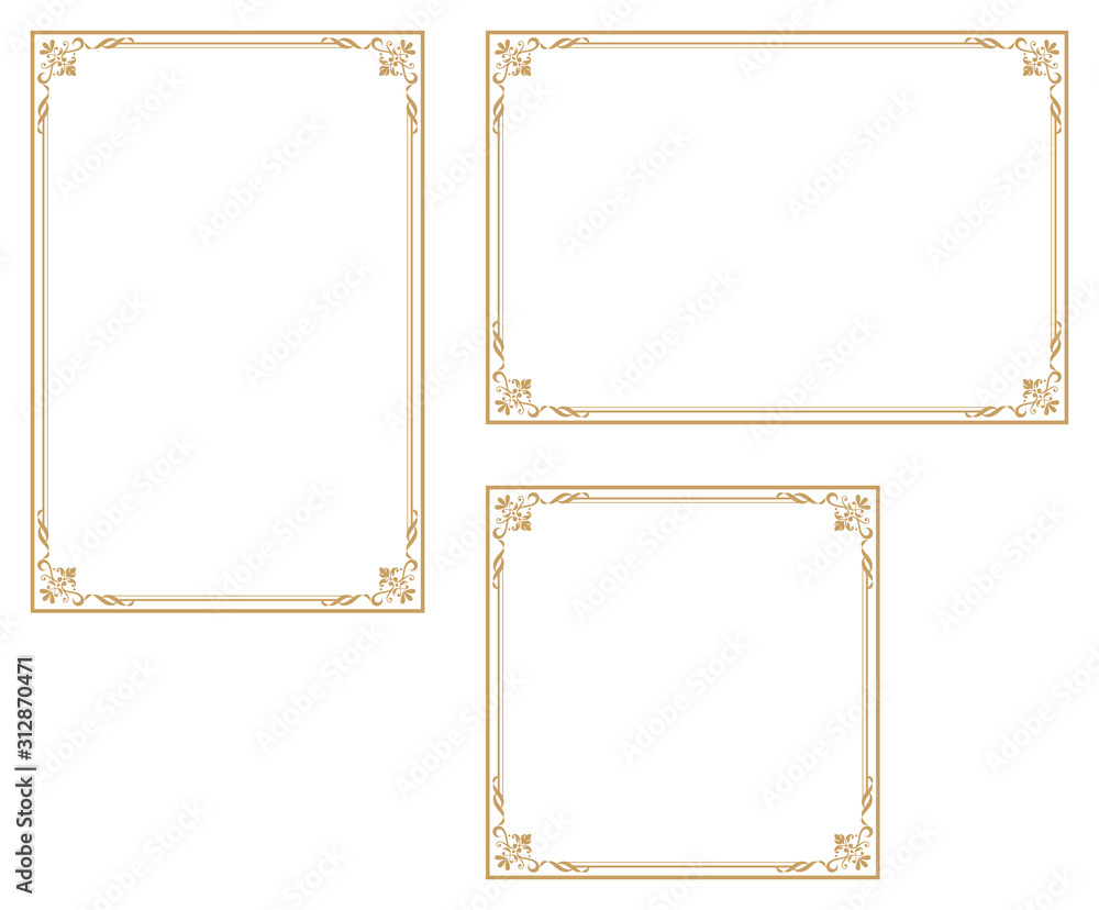 Decorative frame.A frame that gave a change in size to the same design ...