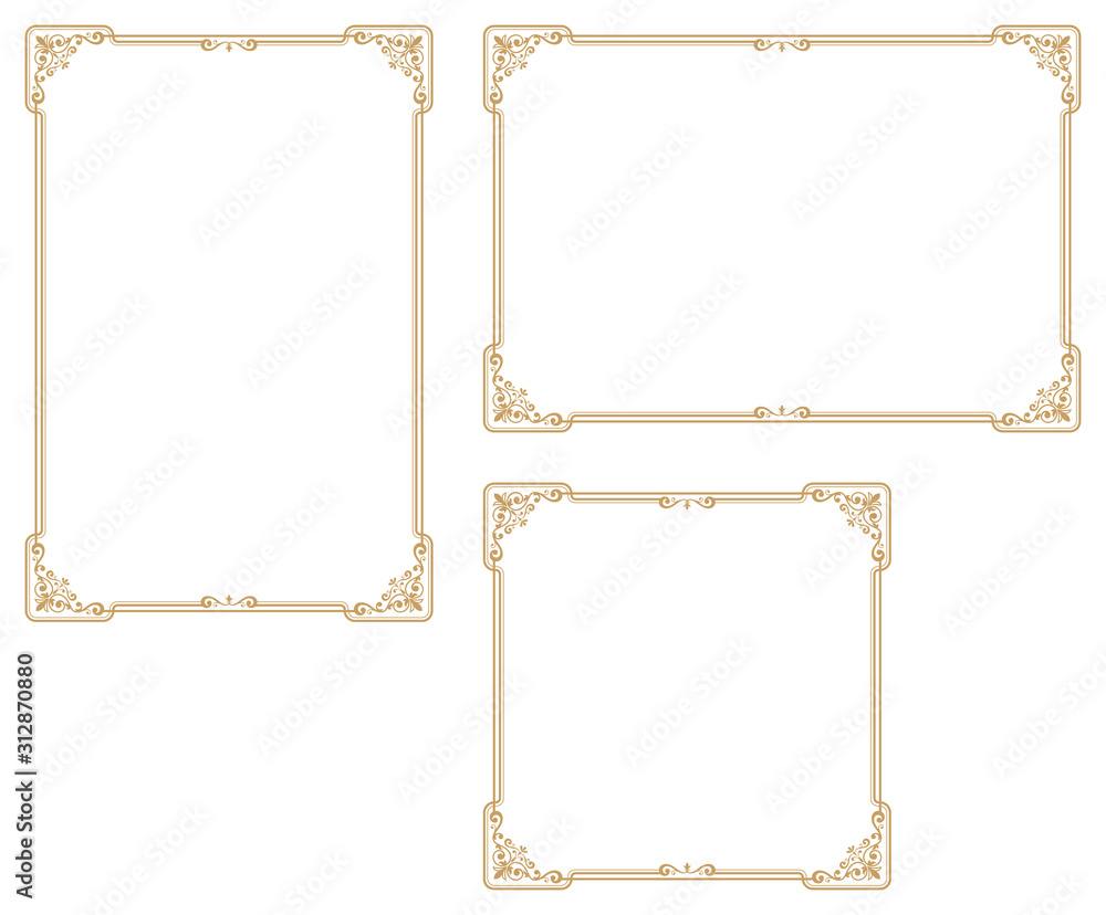 Decorative frame.A frame that gave a change in size to the same design ...