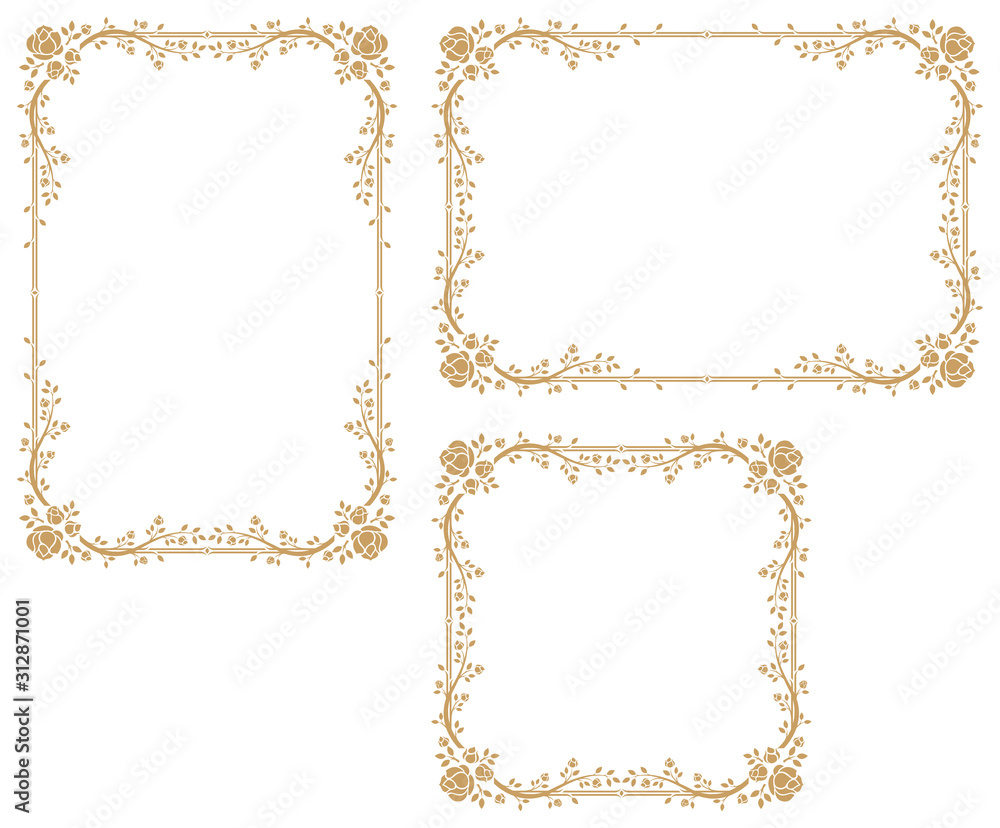 Decorative frame.A frame that gave a change in size to the same design ...