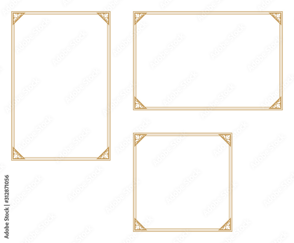 Decorative frame.A frame that gave a change in size to the same design ...