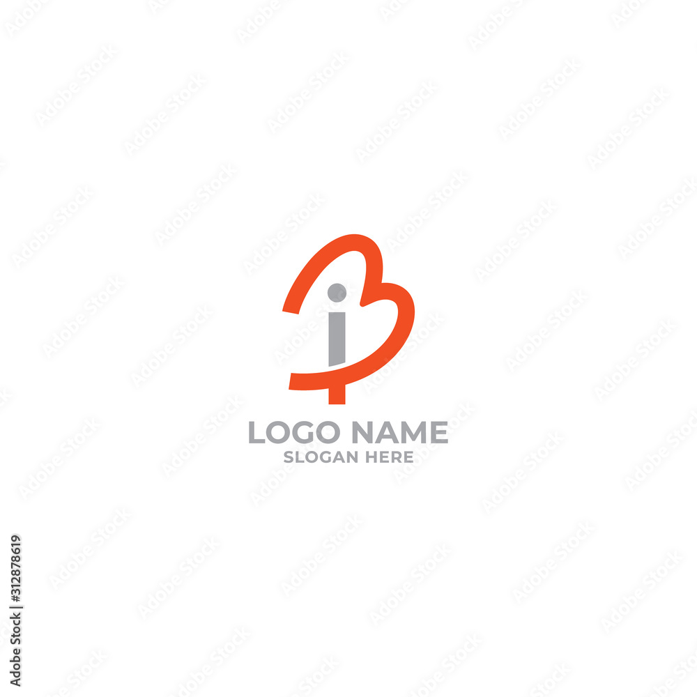 BI letter logo design template full vector Stock Vector | Adobe Stock