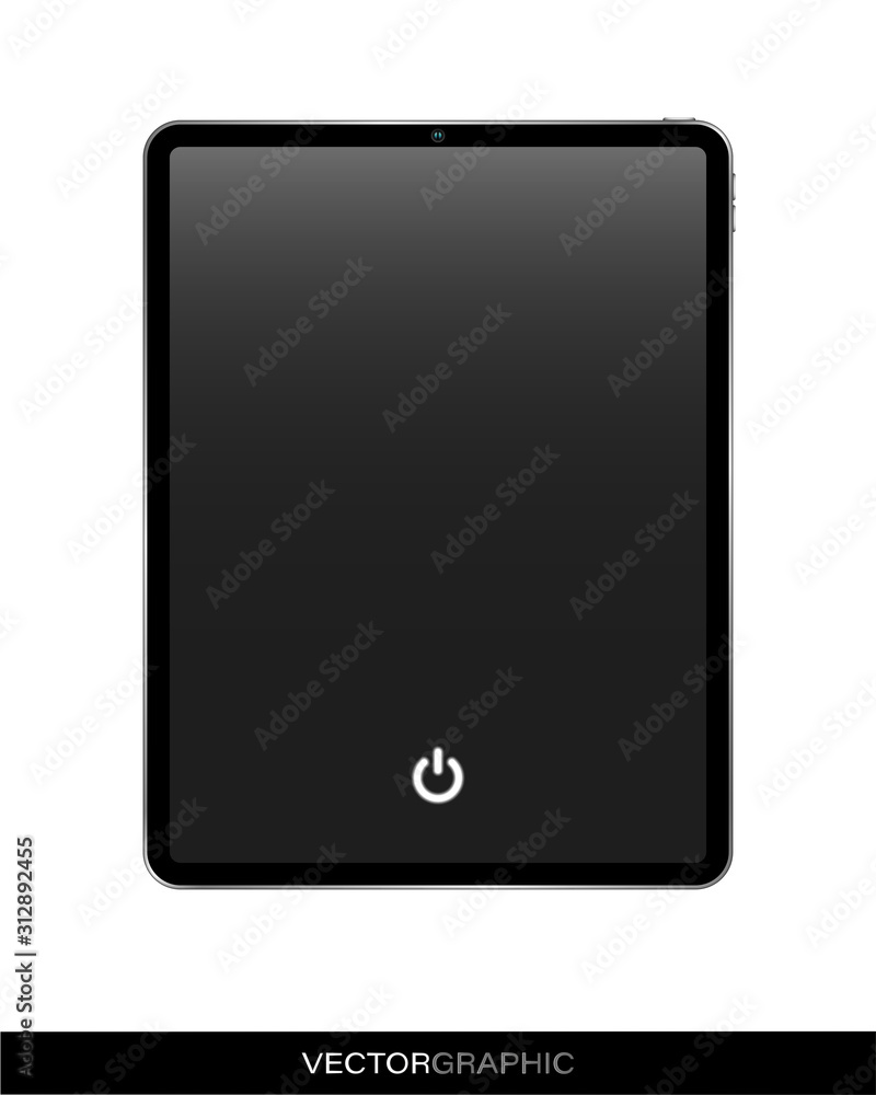 Vector de Stock Layout of a personal tablet with the screen off and the ...