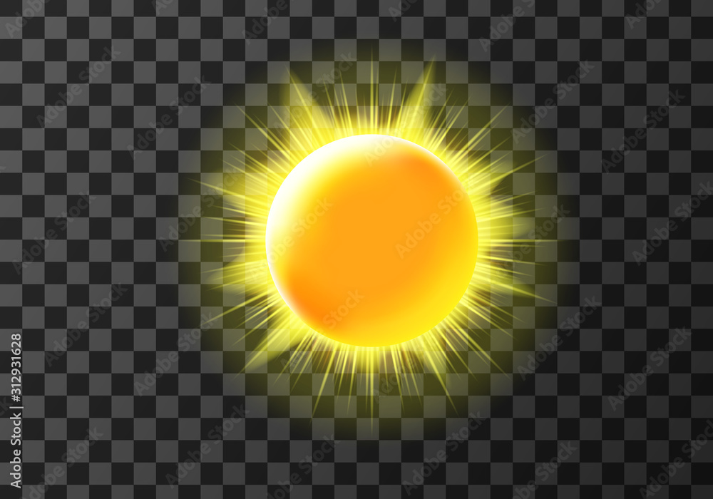 Sun disk with rays, weather meteo icon cartoon vector illustration ...