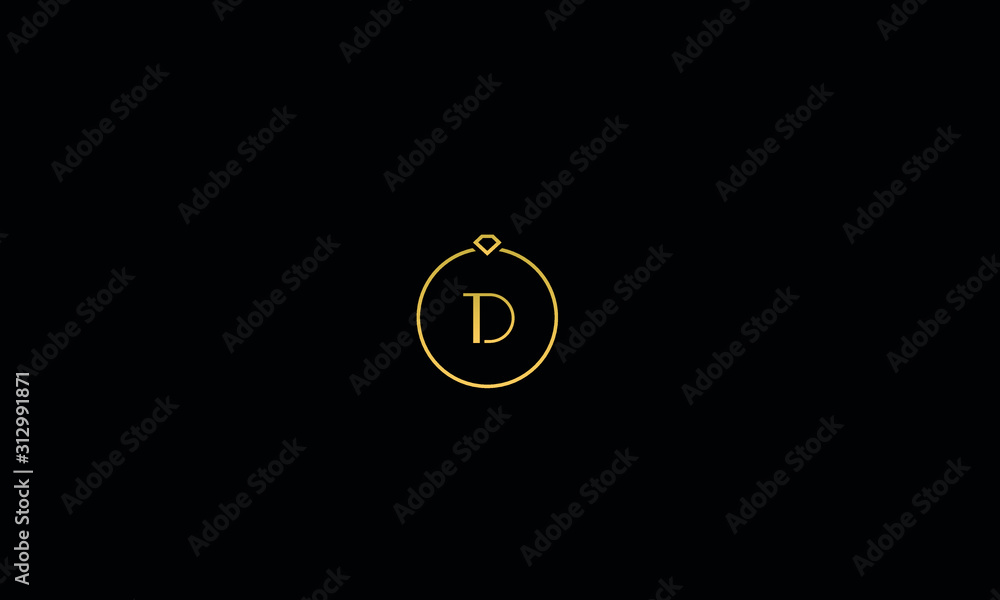 Alphabet letter icon logo of D in a RING Stock Vector | Adobe Stock