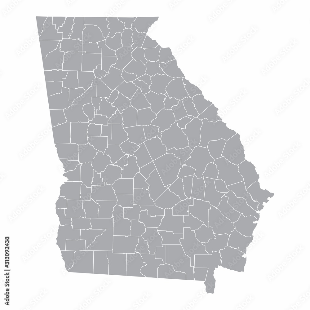 Georgia counties map Stock Vector | Adobe Stock