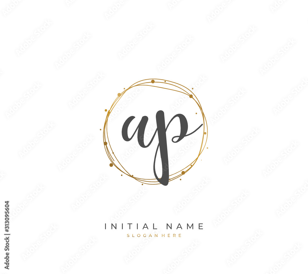 Handwritten letter A P AP for identity and logo. Vector logo template ...