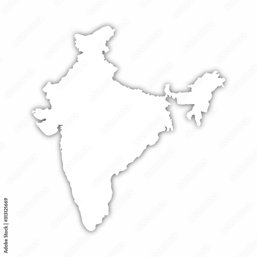 india map white background realistic isolated vector Stock Vector ...