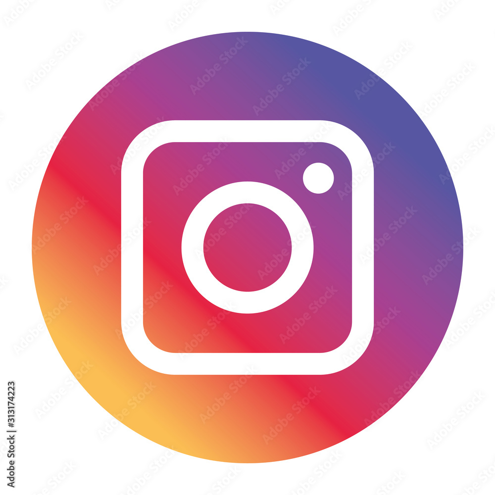 Instagram logotype camera icon, new colourful logo on pc screen ...