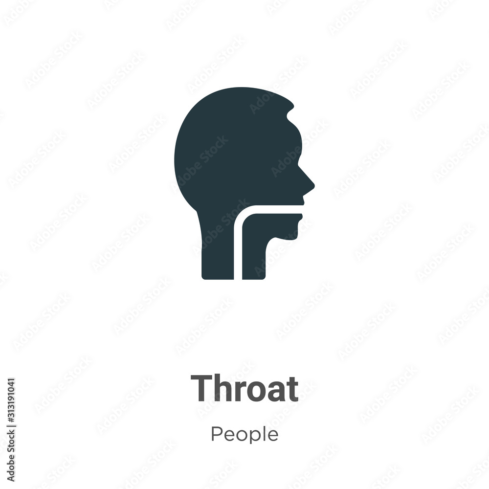 Throat glyph icon vector on white background. Flat vector throat icon ...