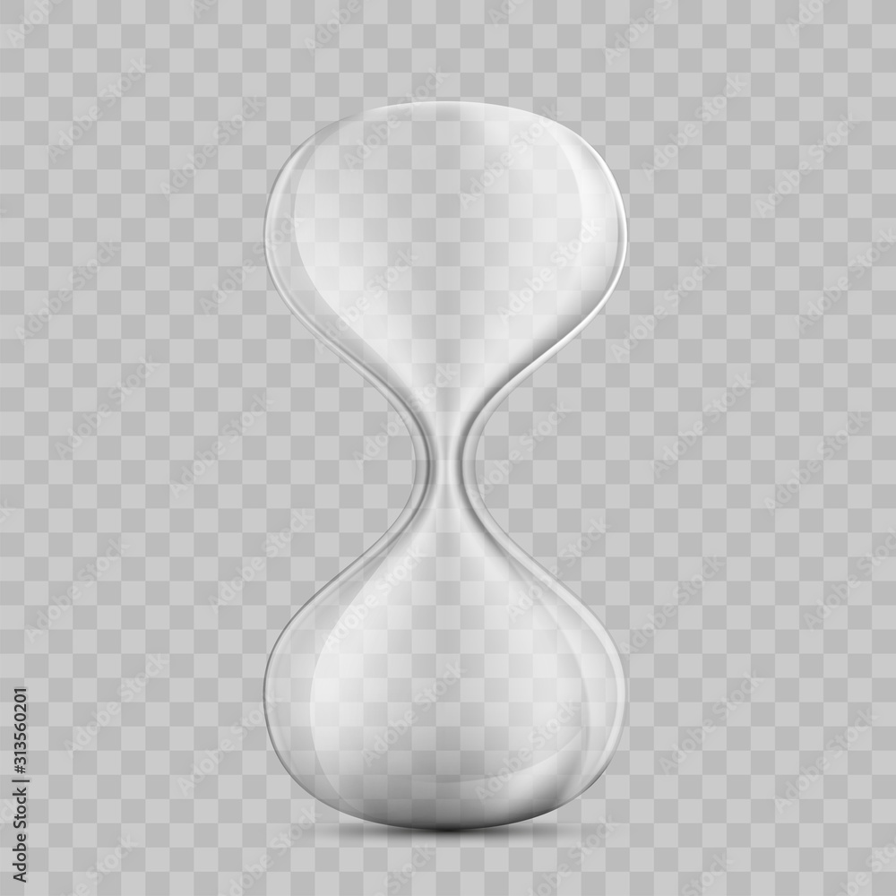 Icon empty hourglass. Template sandglass isolated on a transparent ...
