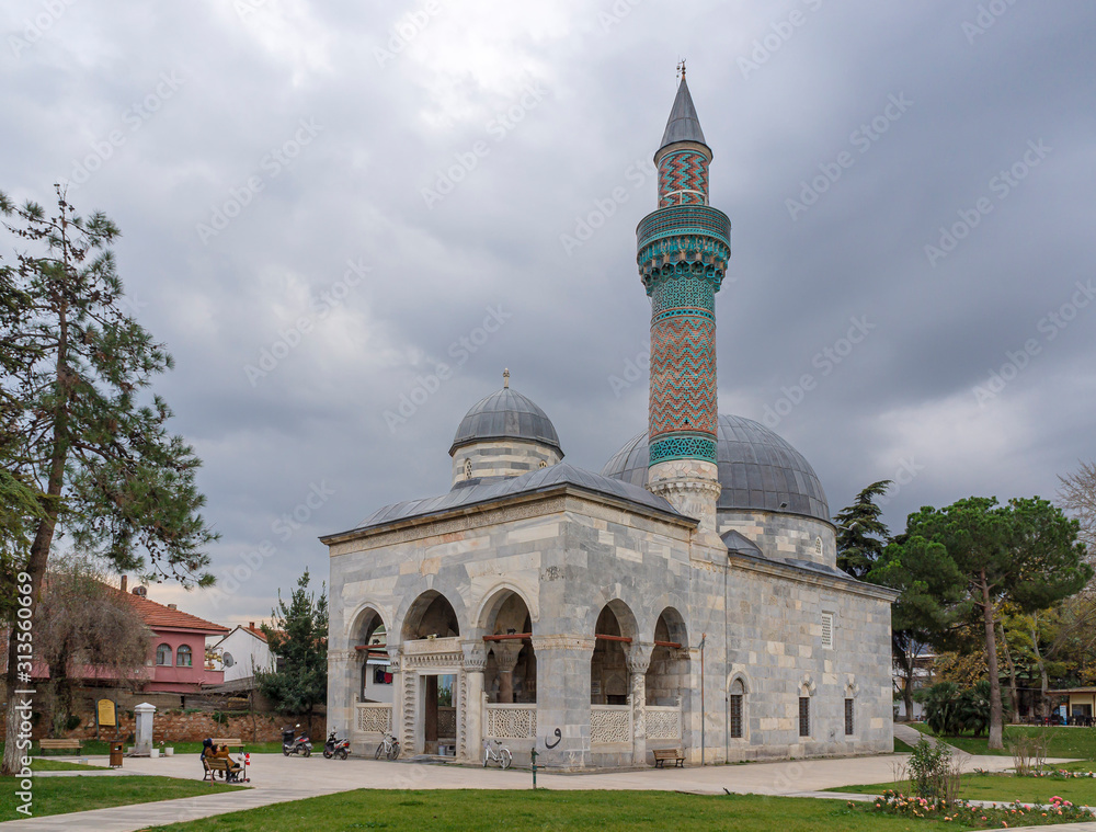 Famous Green Mosque in the historical town of Iznik (Bursa, Turkey) is ...
