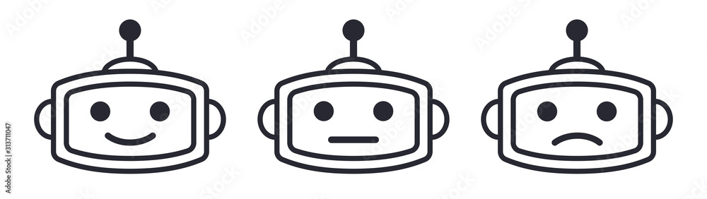 Robotic head icon robot symbol emotion vector illustration Stock Vector ...