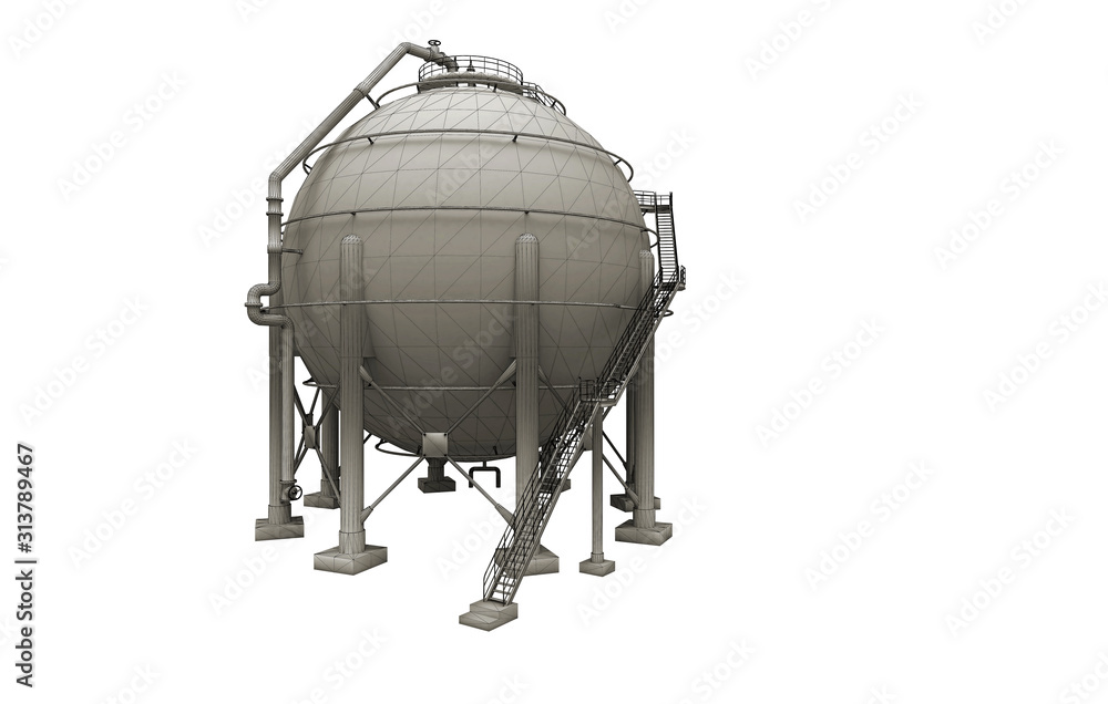 Spherical tank, Horton sphere , spherical pressure vessel, for storage ...