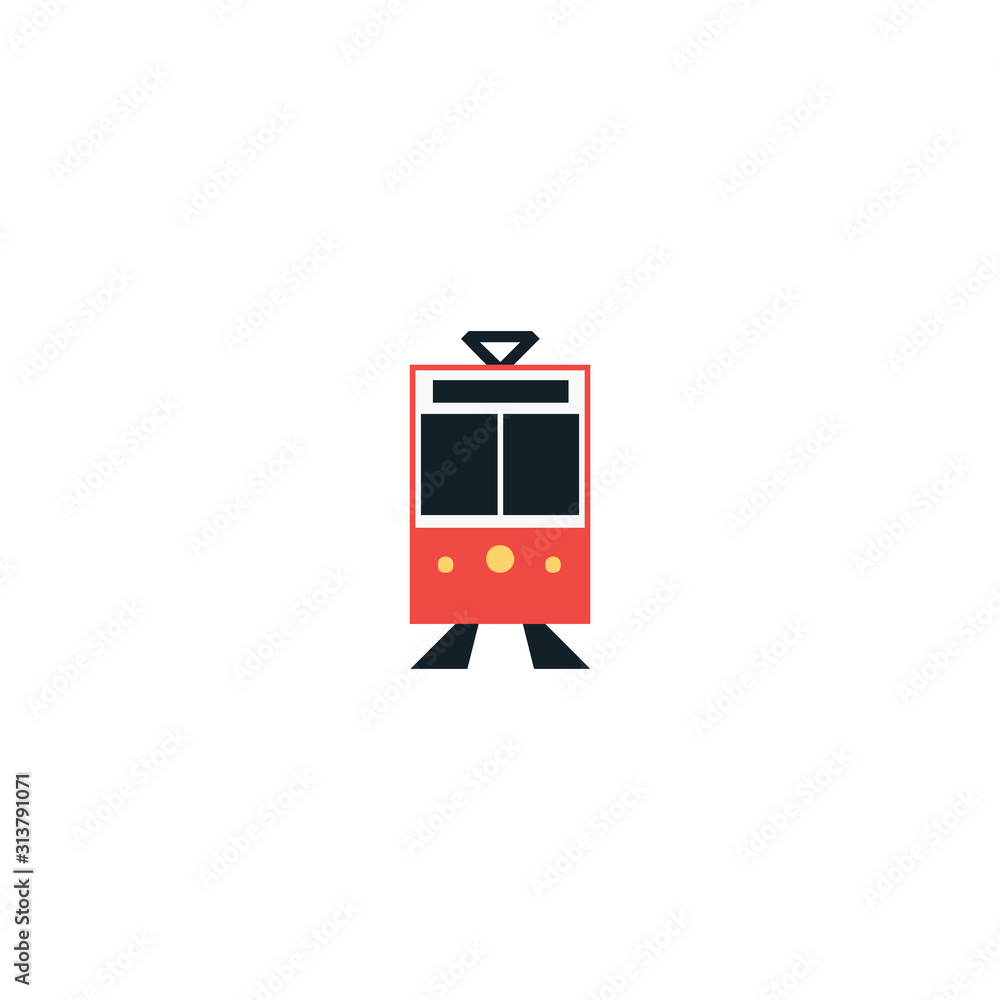 Tram Station Flat Vector Icon. Trolley Bus. Isolated Tramway Emoji ...