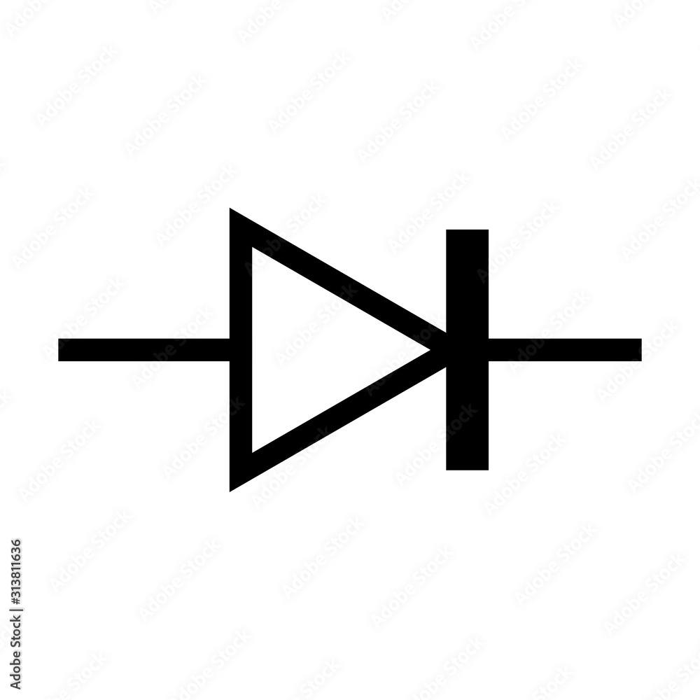 Diode symbol electronic circuit components vector. Perfect for icon ...