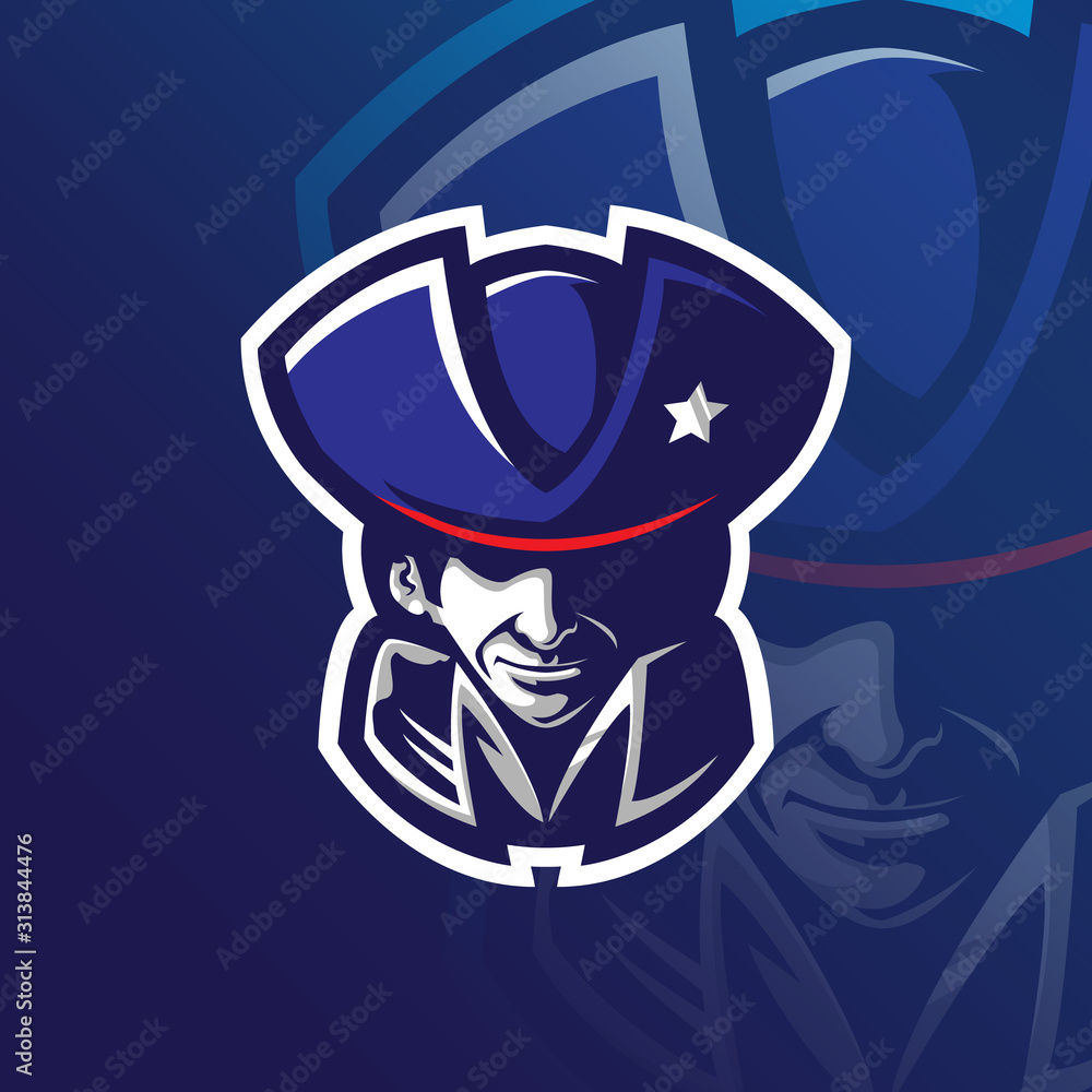 patriot mascot logo design vector with modern illustration concept ...