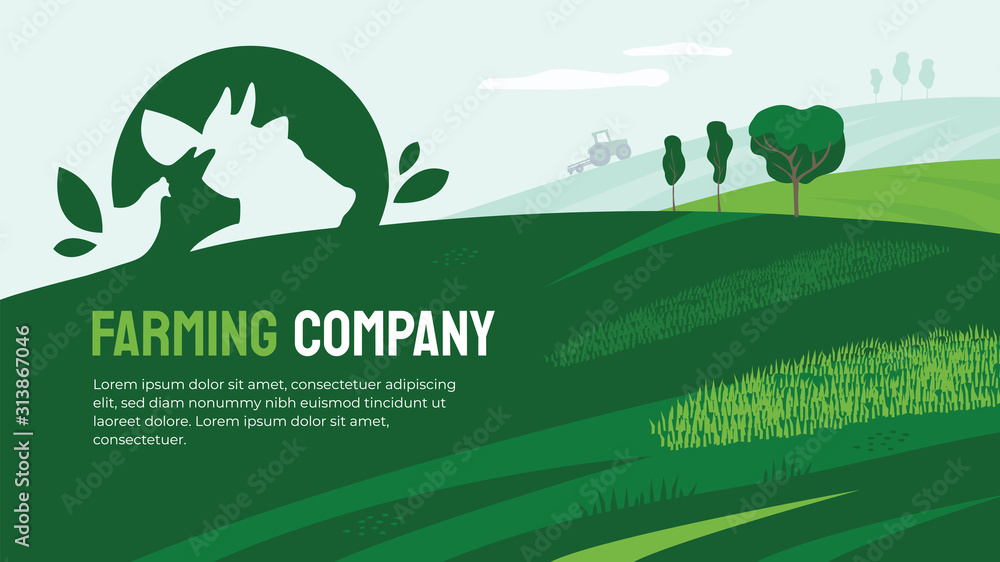 Vector illustration of agriculture with farm animals icon. Design for ...