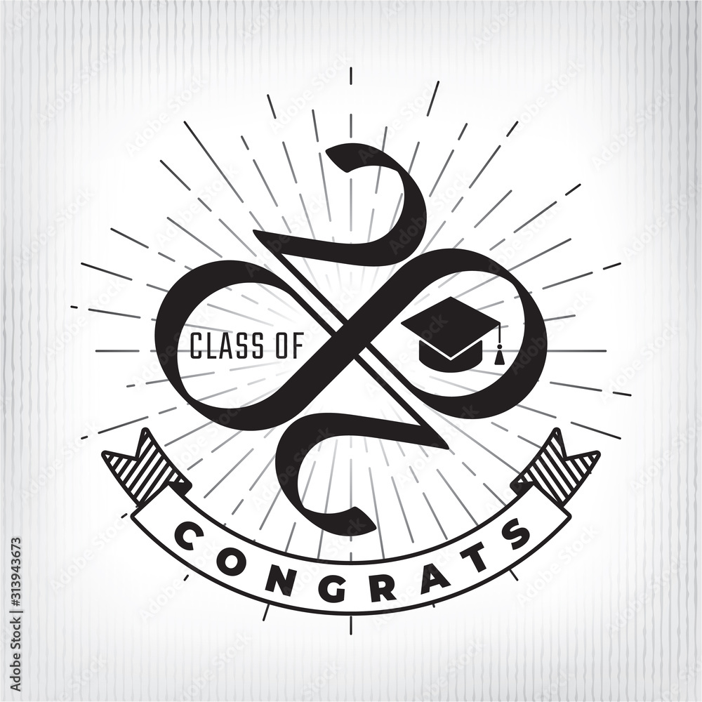 Class of 2020 Numerals Logo with Zeroes Making Mobius Loop Square ...