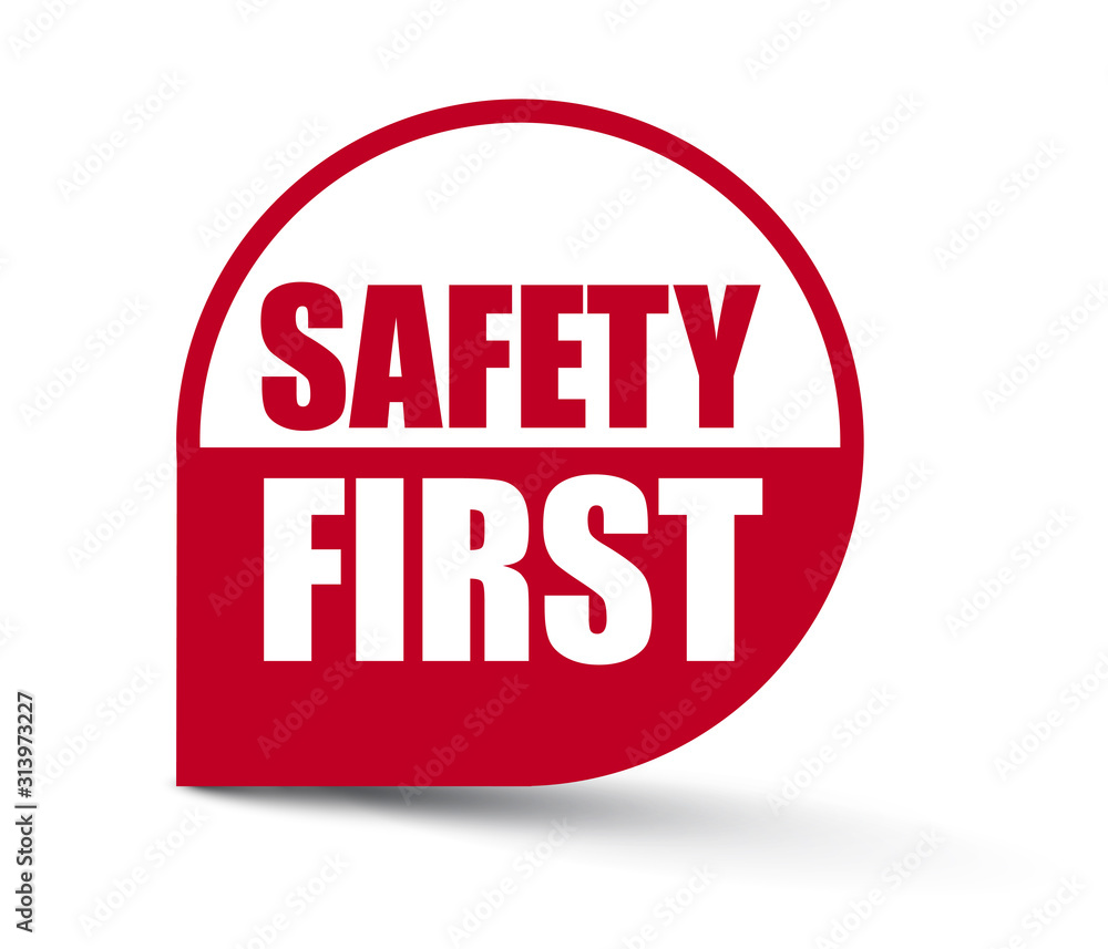 red vector banner safety first Stock Vector | Adobe Stock