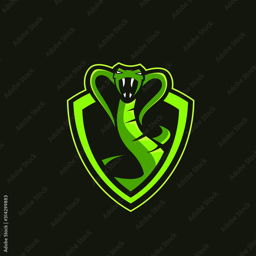 green cobra snake sport logo design Stock Vector | Adobe Stock