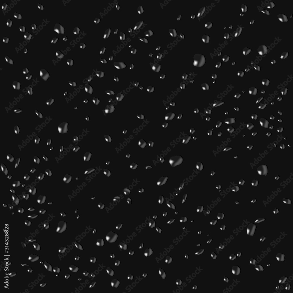 Universal texture of drops on dark surface. Background with ...