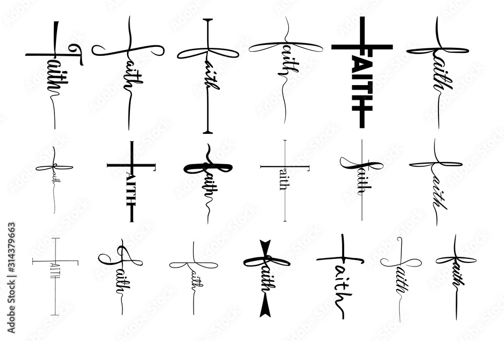Faith cross vector set collection graphic clipart design Stock Vector ...