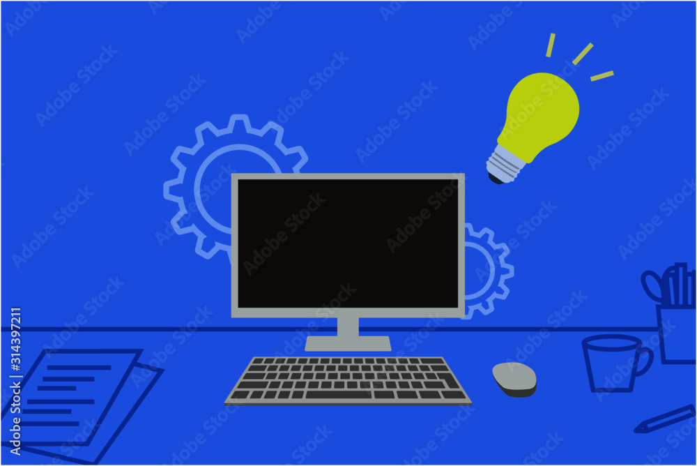 Things you can do with your computer, ideas Stock Vector | Adobe Stock