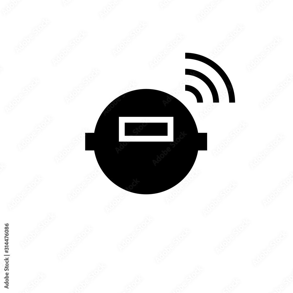 Smart electric meter silhouette icon. Clipart image isolated on white ...