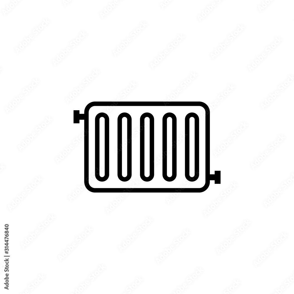Heating radiator outline icon. Clipart image isolated on white ...