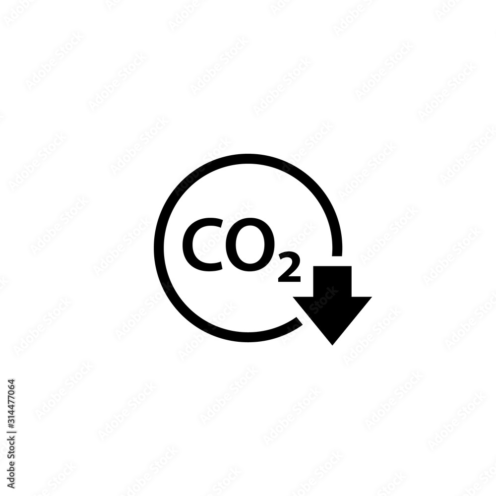 CO2 reduction icon. Clipart image isolated on white background Stock ...