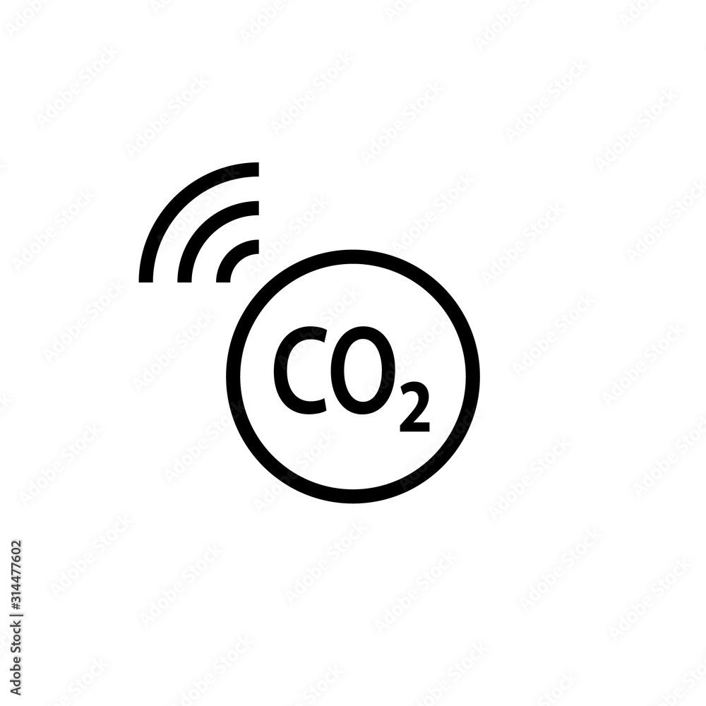 Sensor CO2 outline icon. Clipart image isolated on white background ...