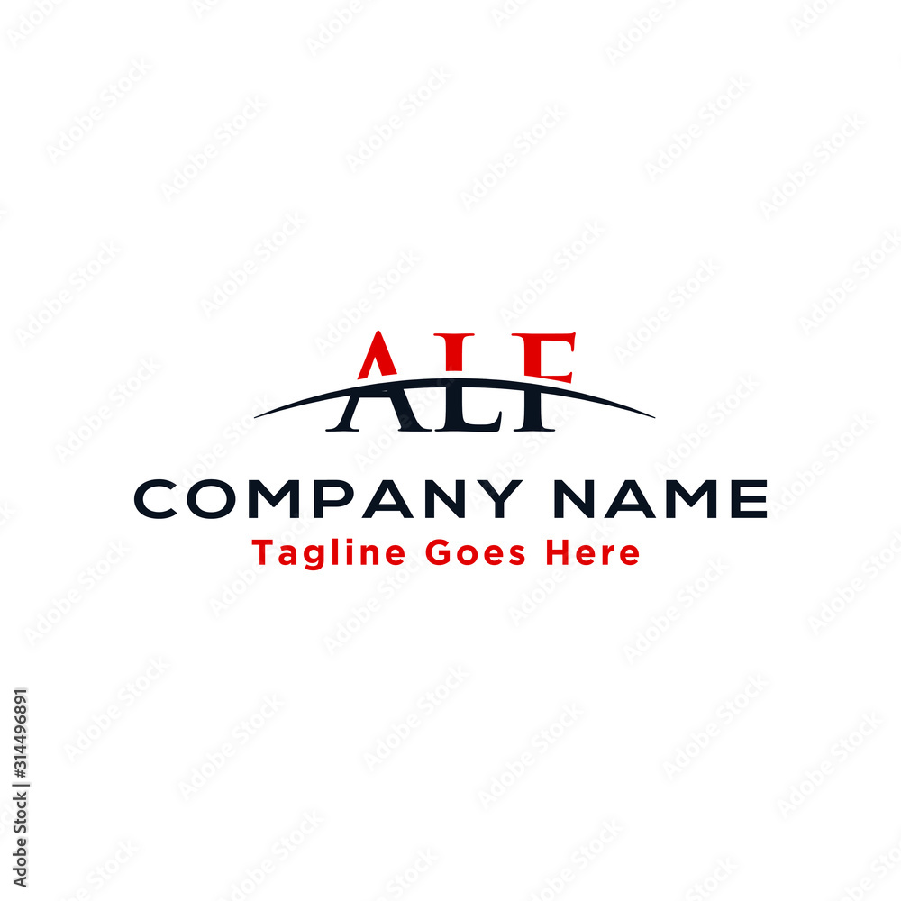 Initial letter ALF, overlapping movement swoosh horizon logo company ...