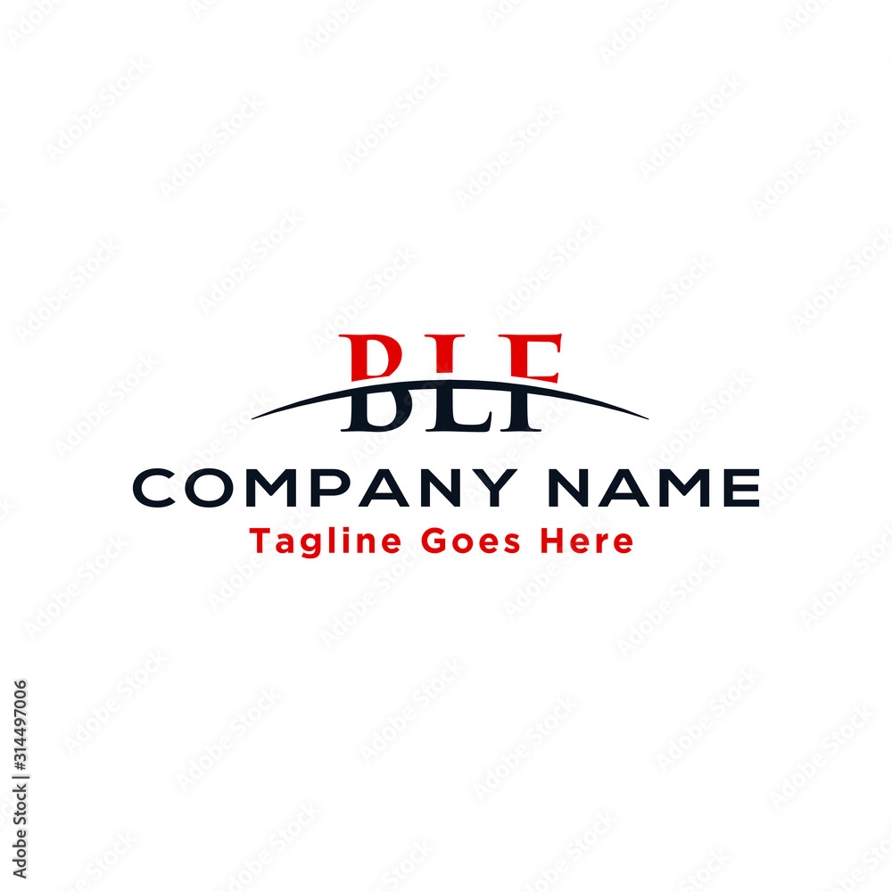 Initial letter BLF, overlapping movement swoosh horizon logo company ...
